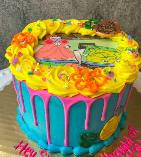 spongebob drip cake