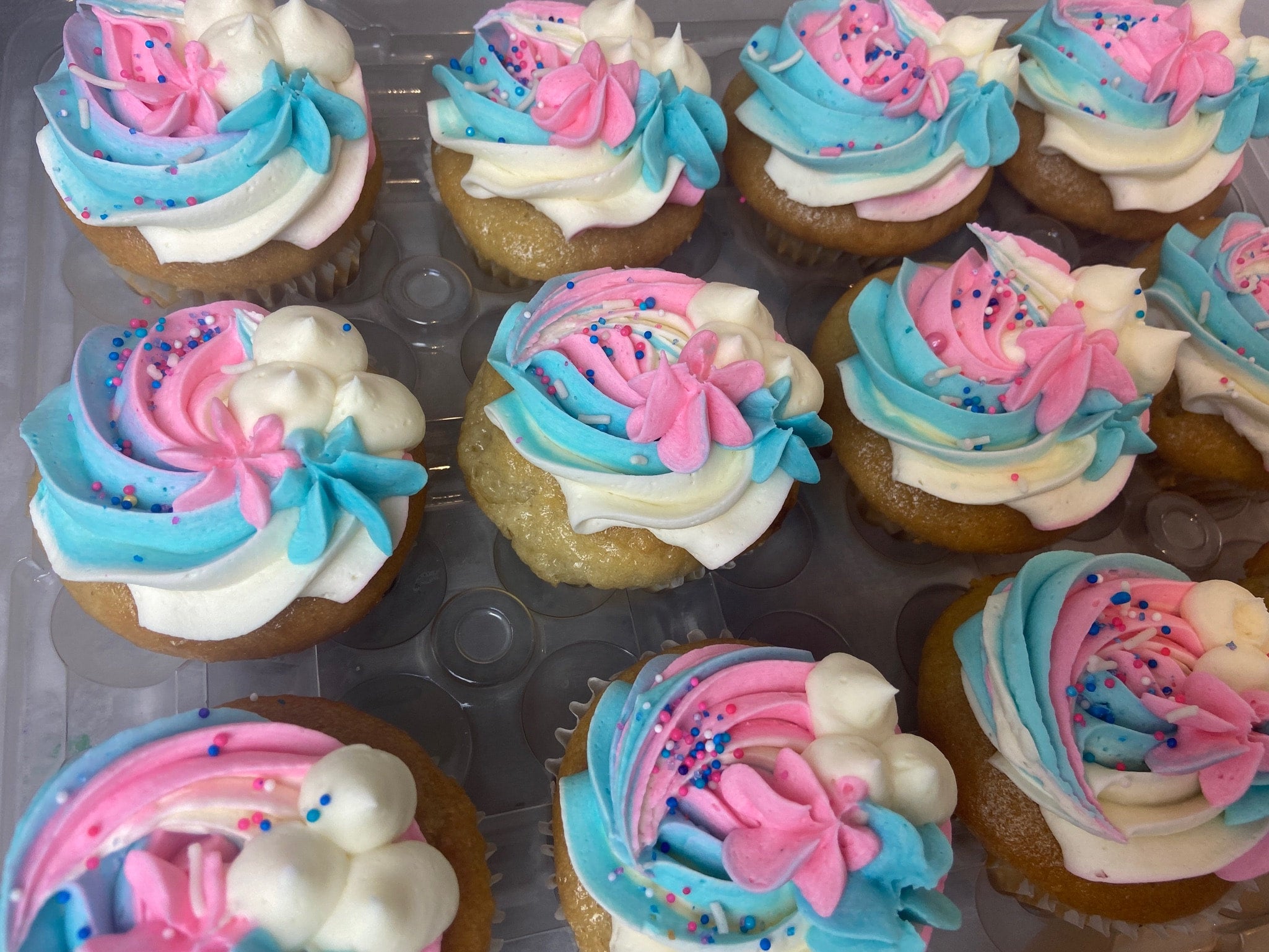 Baby Shower Pink & Blue Swirl- 12 PK Cupcakes | BAM Desserts